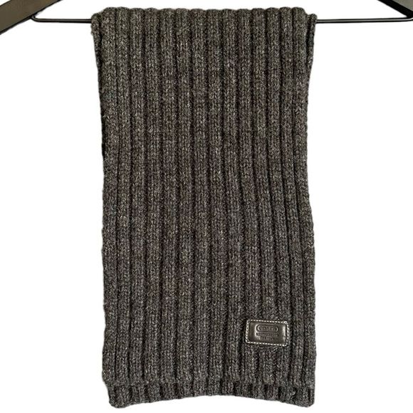Coach | Accessories | Coach Cashmere Lambswool Ribbed Chunky Knit Scarf ...